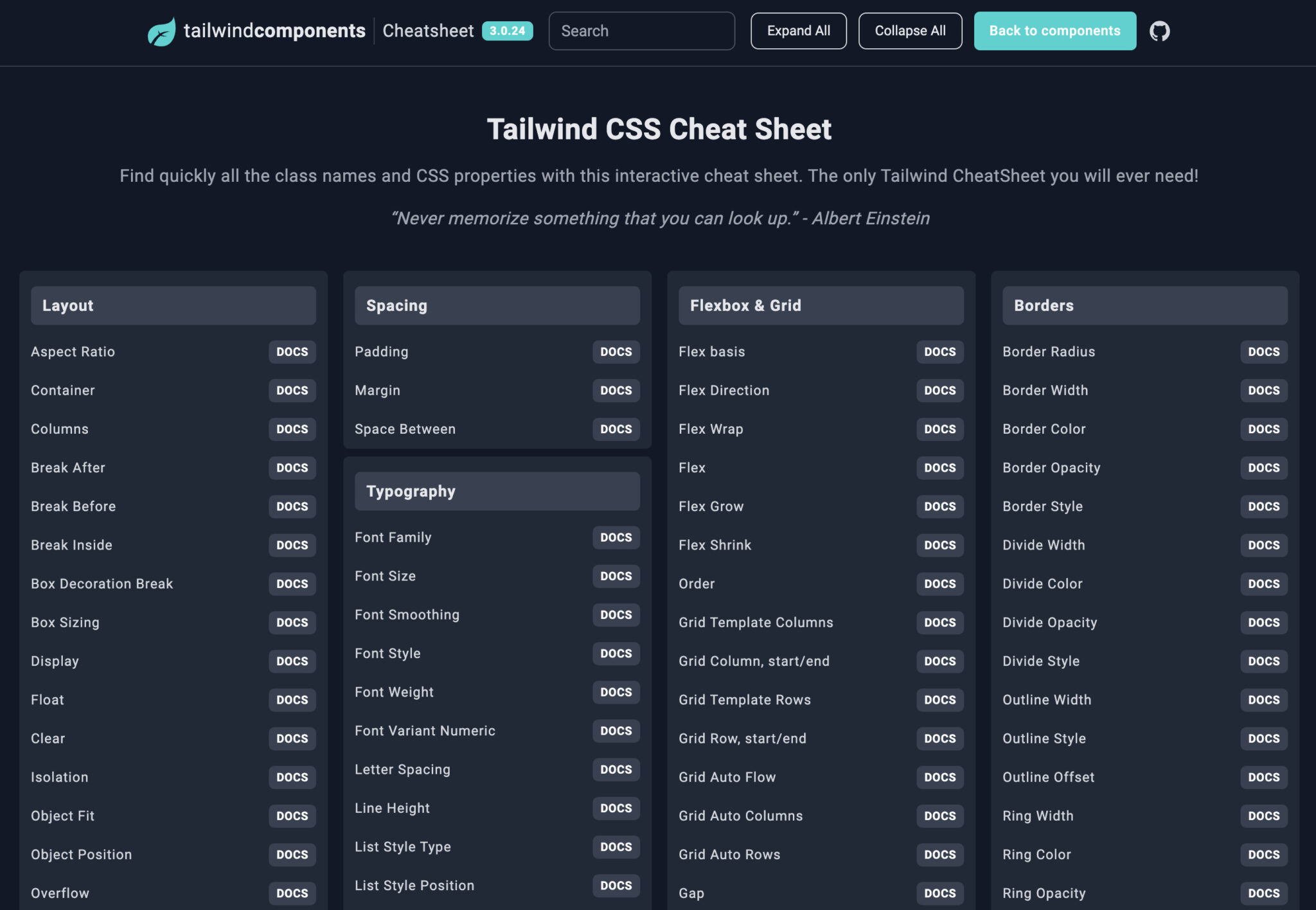 Tailwind CSS で素早くクラス名を検索するツールたち ++ Gaji-Laboブログ