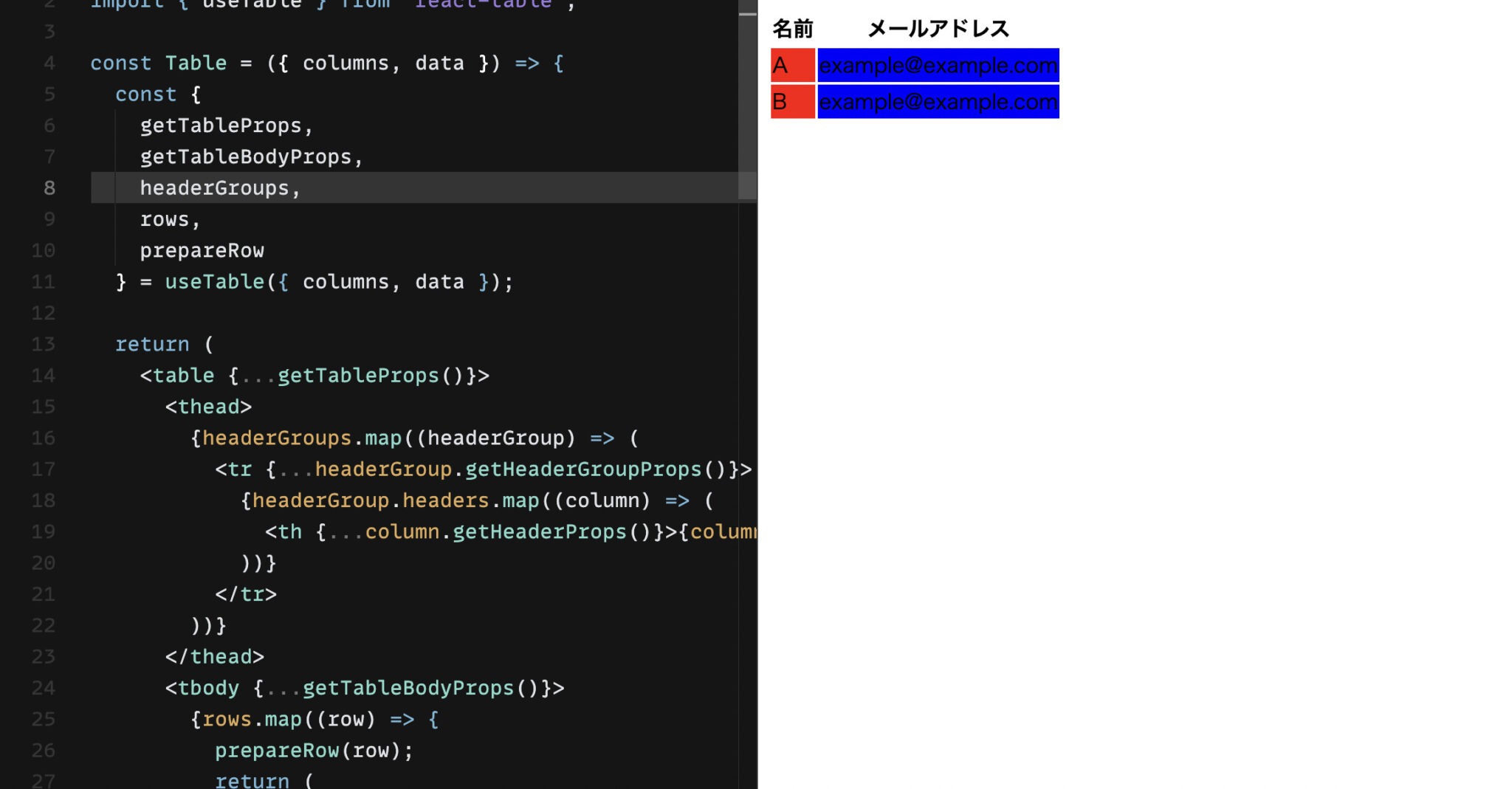 React Table で列ごとにスタイルを当てる ++ Gaji-Laboブログ
