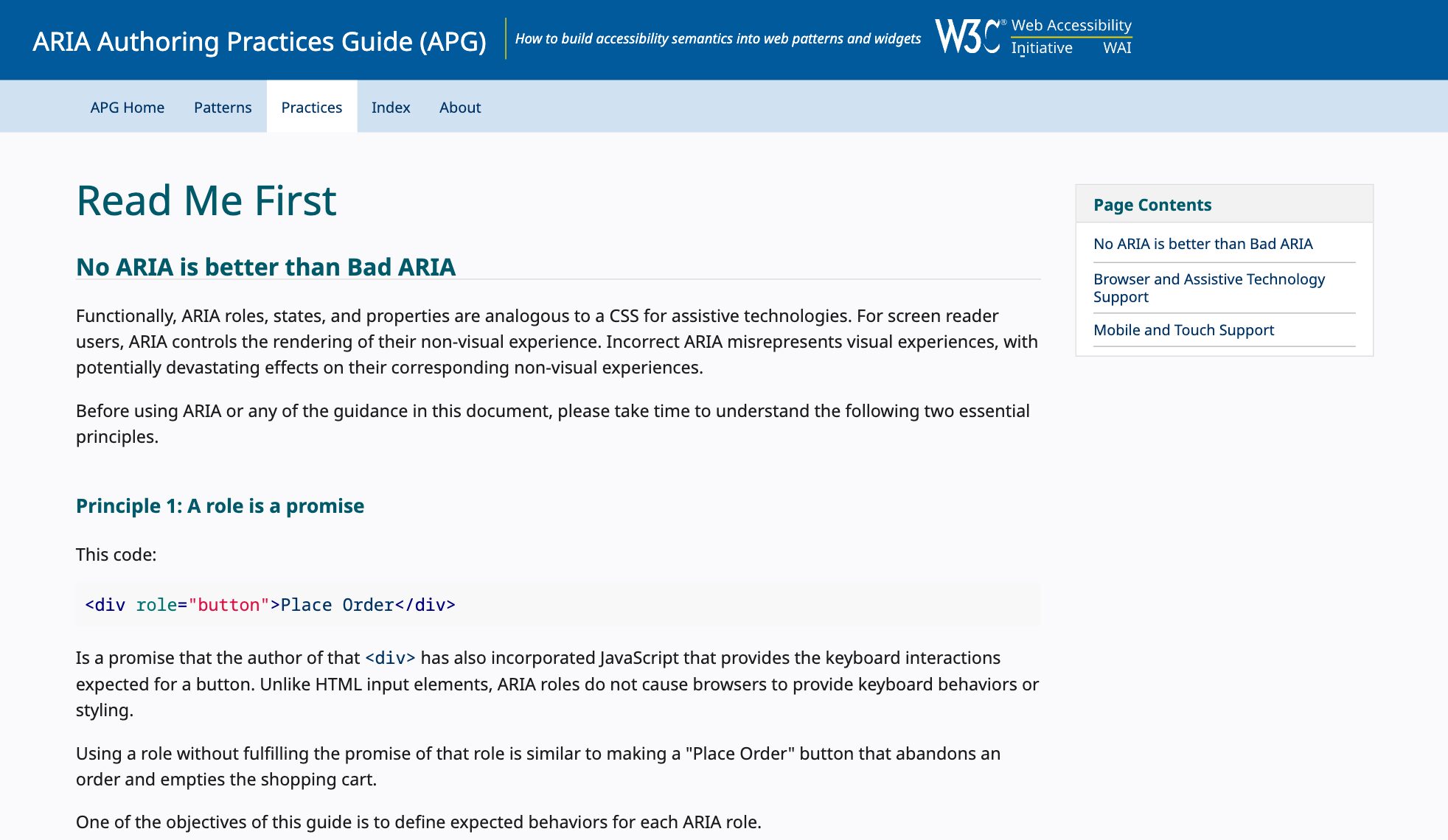 「間違った ARIA を使うより ARIA を使わない方が優れている」APG でアクセシビリティを学ぶ。 ++ Gaji-Laboブログ